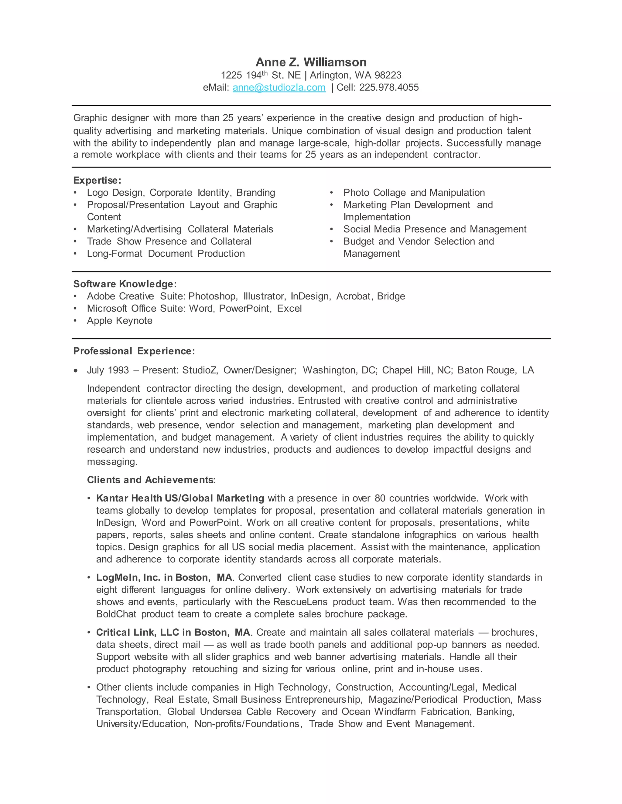 Anne Z Williamson | DOCX | Desktop Publishing | Computer Software and ...