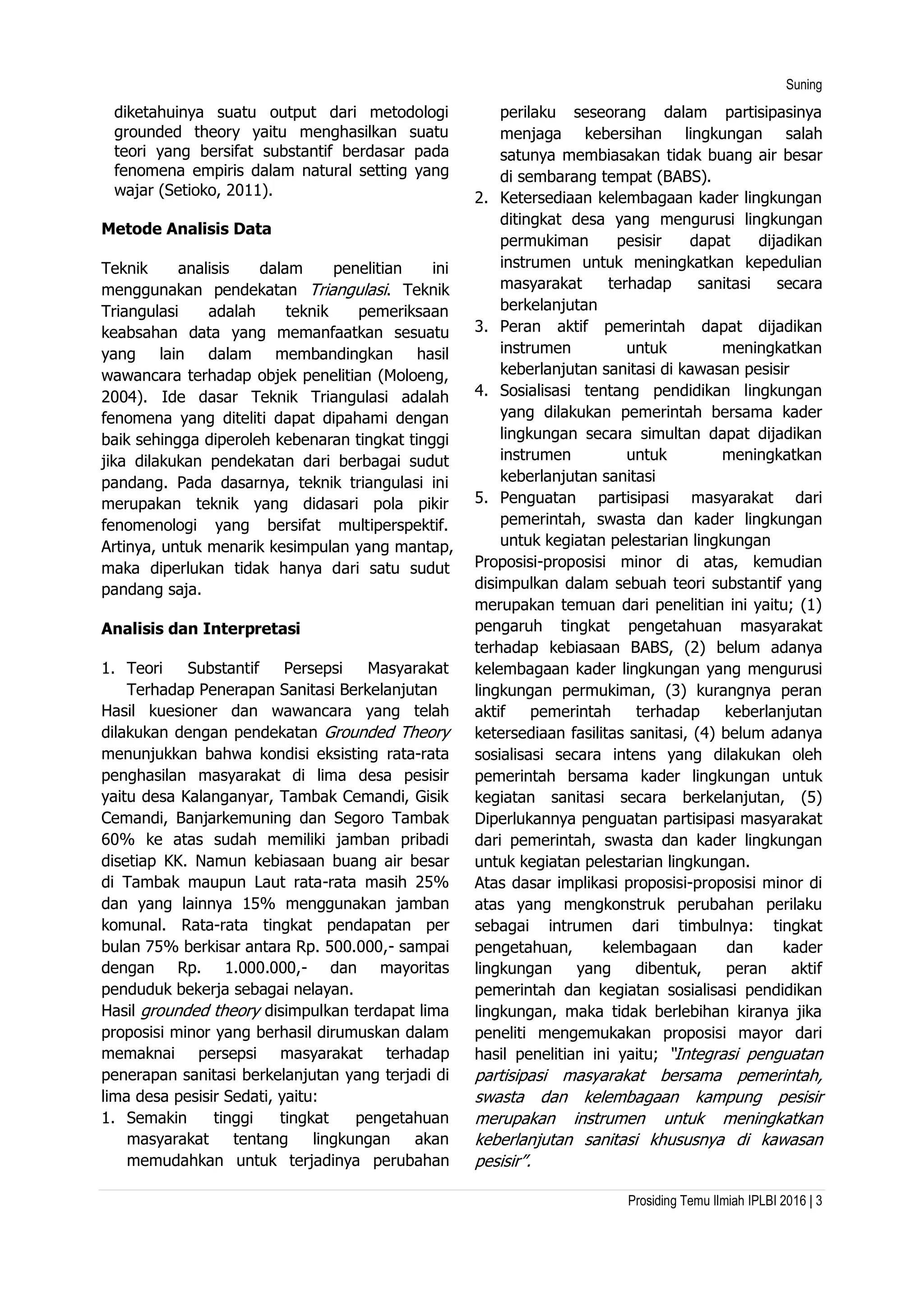 Persepsi Masyarakat Terhadap Penerapan Sanitasi Berkelanjutan di ...