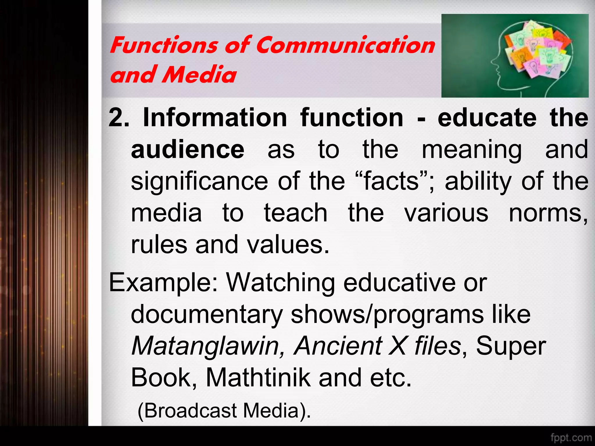 B 05 functions of communication and media | PPTX