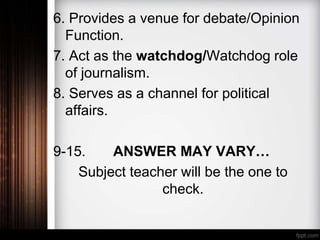 B 05 functions of communication and media | PPTX