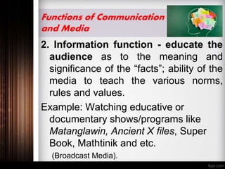 B 05 functions of communication and media | PPTX