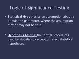 B.1 logic of sig. testing | PPT