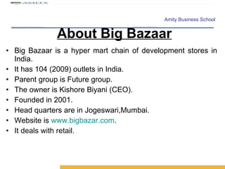 Retail Formats of Big bazaar | PPT