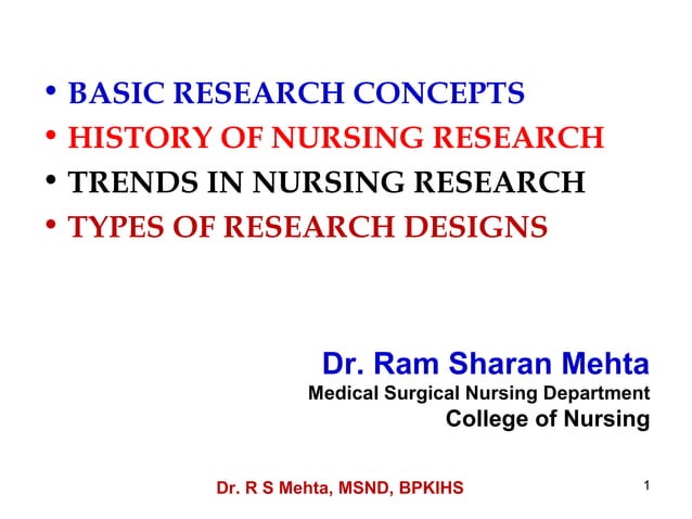 B. 11 12. basic research concepts, history, trends & types of study. | PPT