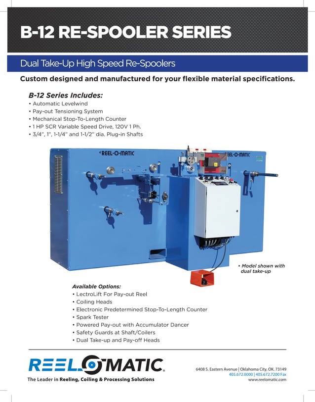 Spooling tubing |Spooling foam|B12-Re-Spooler|Reelpowerwc | PDF