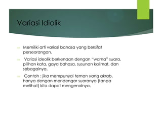variasi dan jenis bahasa | PPT