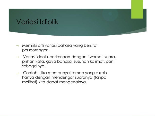 variasi dan jenis bahasa