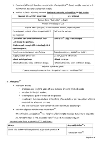 B.com(hons) indirect tax - central excise notes | DOCX