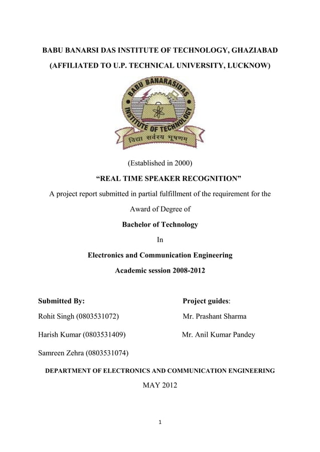 B.Tech Project Report | PDF