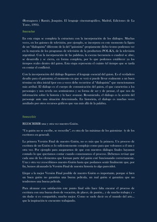 B.integrantes indispensables para un guión para producción audiovisual ...