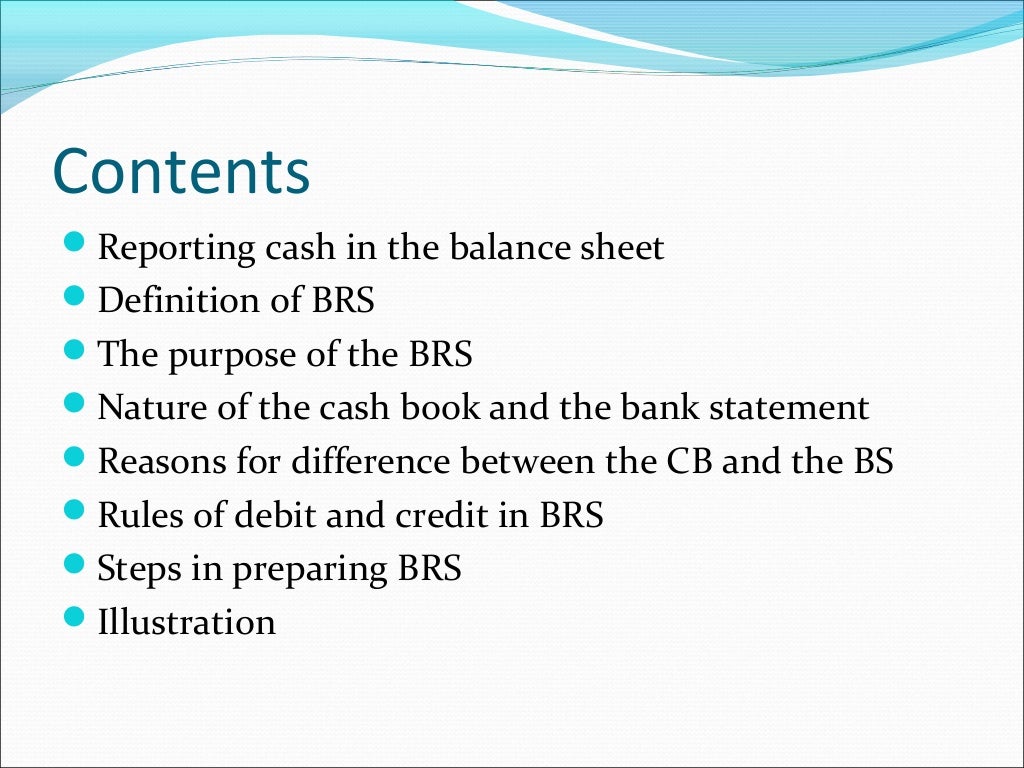 Bank Reconciliation Statement Bank Reconciliation Statement