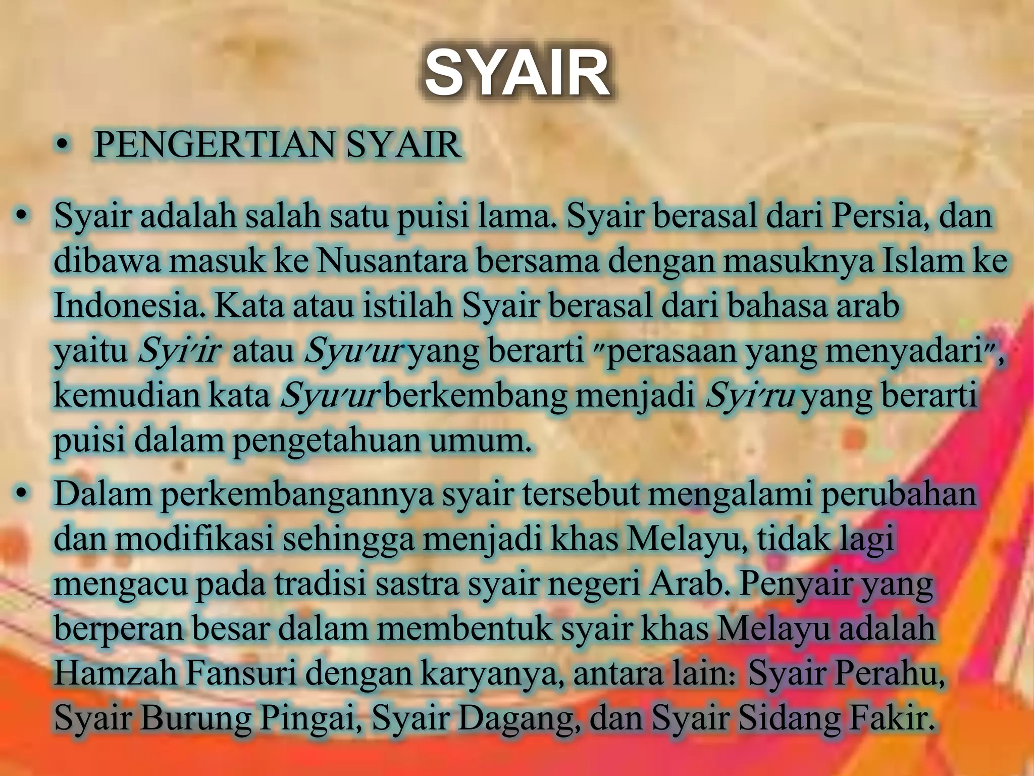 B.indonesia karya sastra(syair,pantun,gurindam) | PPTX