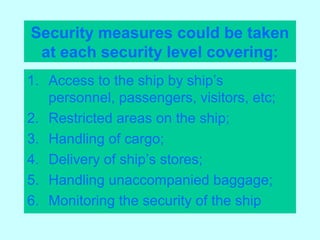 B. security levels | PPT