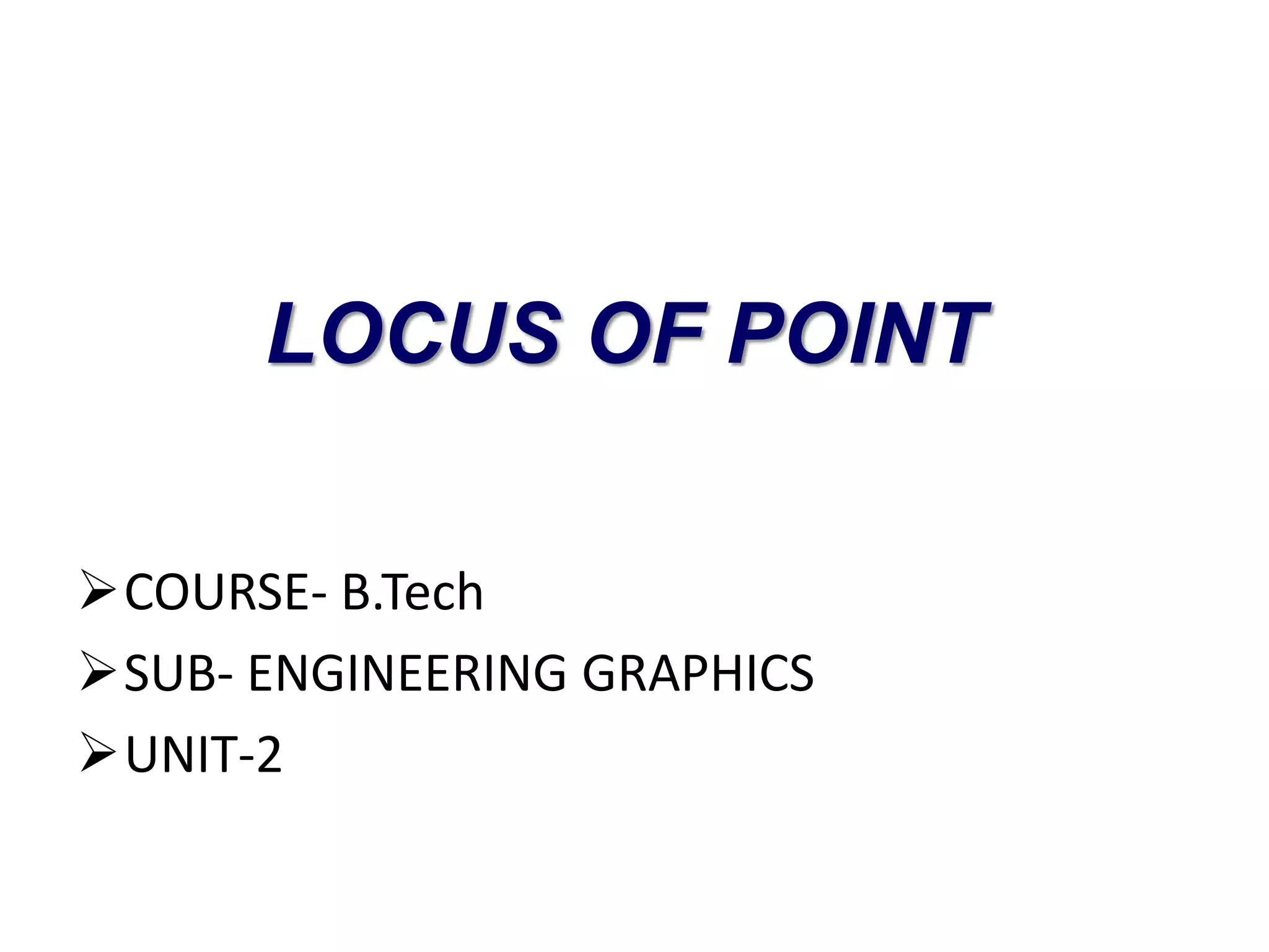 B.tech i eg u2 loci of point and projection of point and line | PPTX