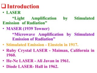 B.tech sem i engineering physics u ii chapter 2-laser | PPTX