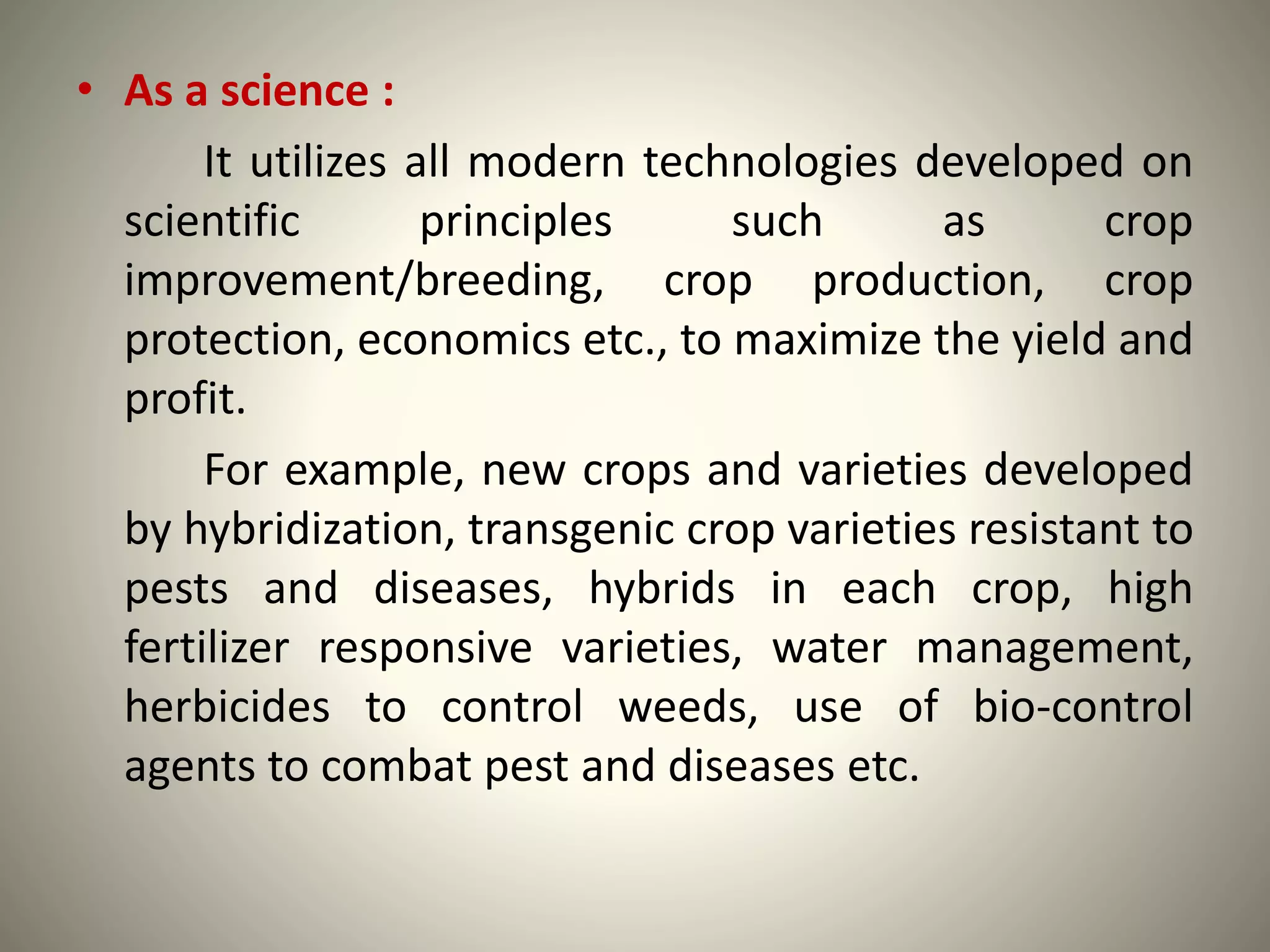 B.sc agri i paam unit 1 introduction to agronomy | PPTX