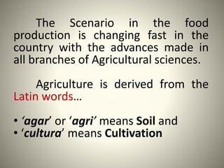 B.sc agri i paam unit 1 introduction to agronomy | PPTX