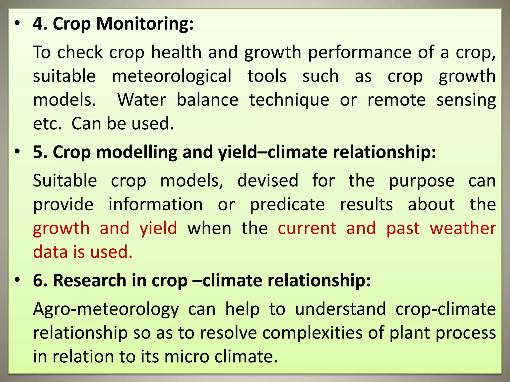 B.sc agri i paam unit 4 agricultural meteorology | PPTX
