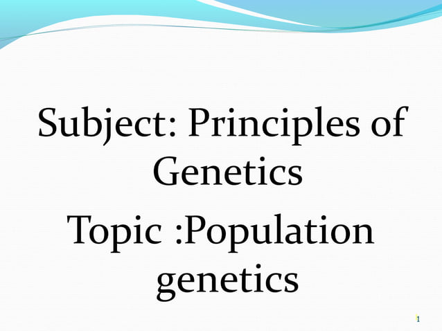B.sc. agri i pog unit 4 population genetics | PPT | Genetics | Science