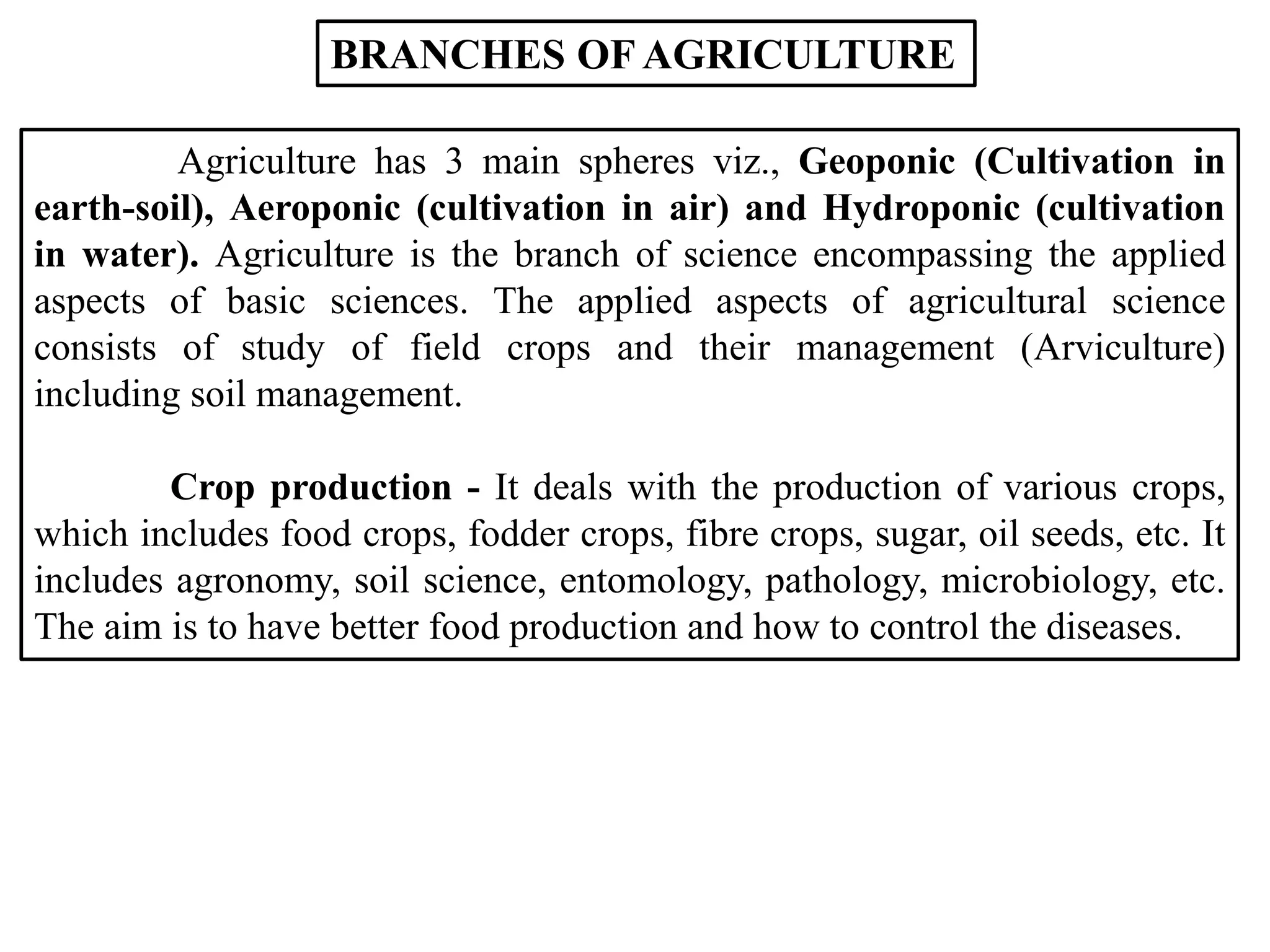 B.sc. agri i bo a unit 1 introduction of agriculture | PPTX