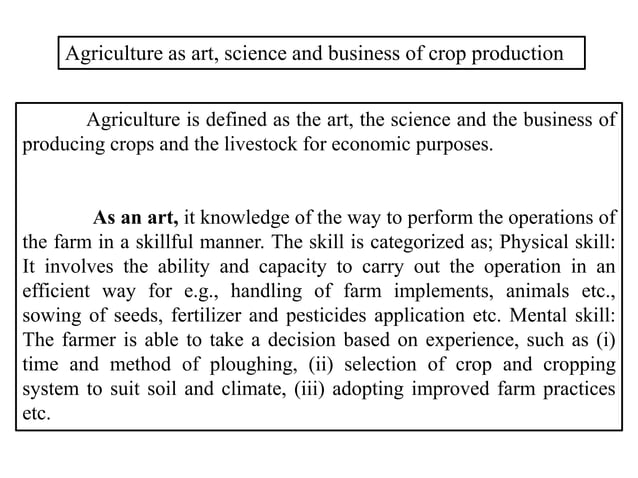 B.sc. agri i bo a unit 1 introduction of agriculture | PPTX ...