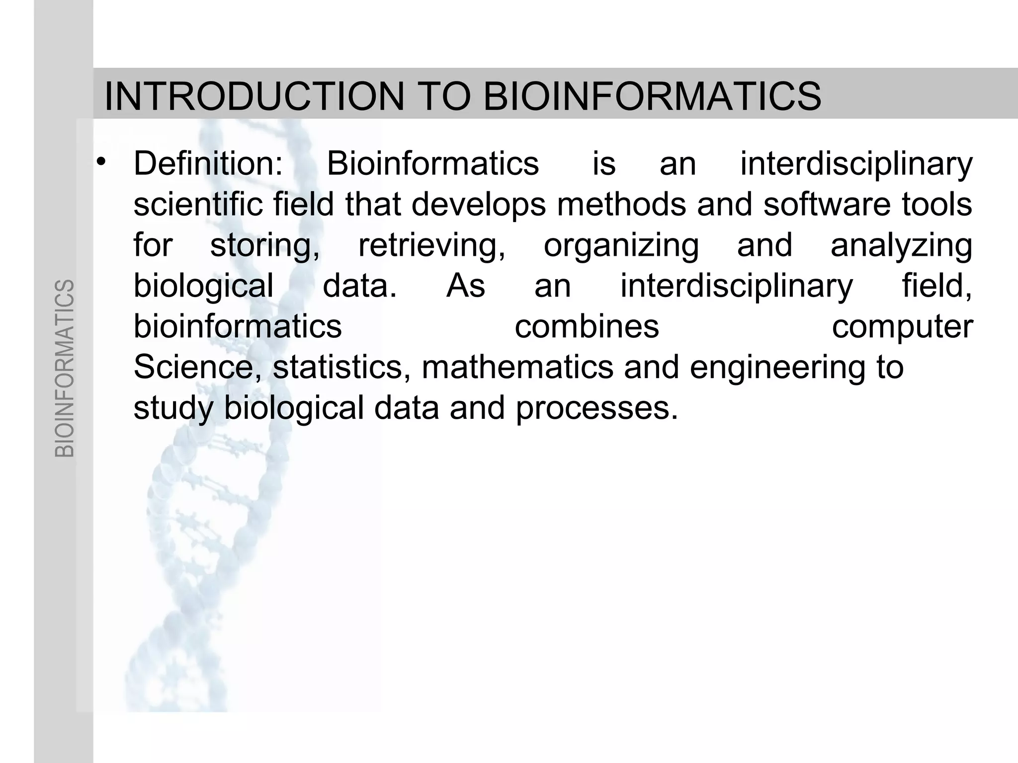 B.sc biochem i bobi u-1 introduction to bioinformatics | PPT