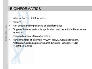 B.sc biochem i bobi u-1 introduction to bioinformatics | PPT