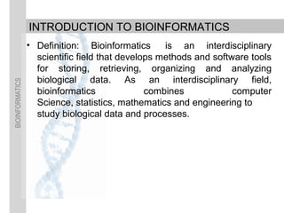 B.sc biochem i bobi u-1 introduction to bioinformatics | PPT