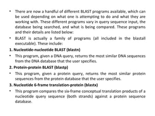 B.sc biochem i bobi u 3.2 algorithm + blast | PPT