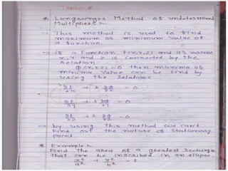 B.tech semester i-unit-iii_application of partial differentiation | PPT
