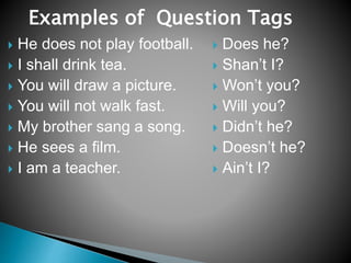 B.tech iv u-1.3 question tag | PPT