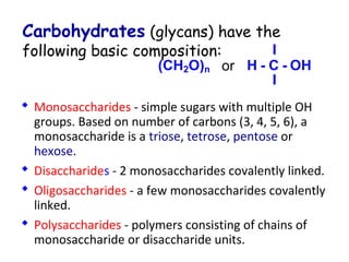B.Sc. Biochem II Biomolecules I U 1 Carbohydrate | PPT