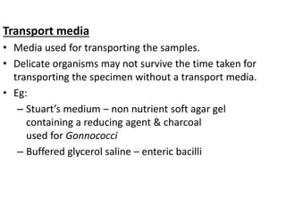 B.Sc. Microbiology II Bacteriology Unit 4.2 Culture Media | PPT
