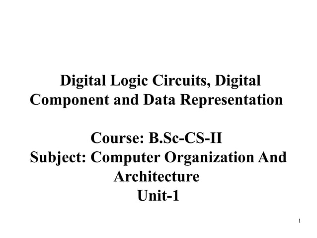 B.sc cs-ii-u-1.7 digital logic circuits, digital component memory unit | PPT