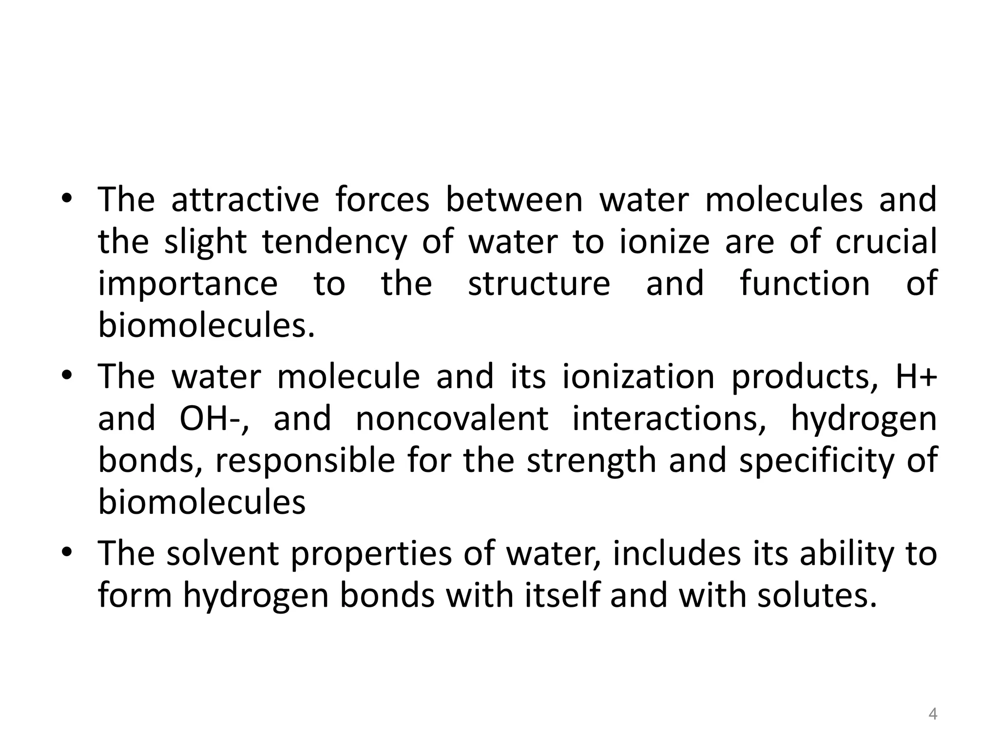 B.Sc. Biochem II BPI Unit 1 Water, pH and Buffer | PPTX