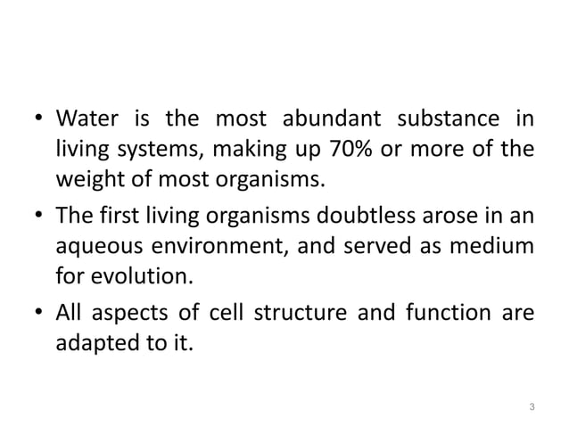 B.Sc. Biochem II BPI Unit 1 Water, pH and Buffer | PPTX