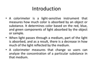 B.Sc. Biochem II BPI Unit 3 Colorimeter and pH meter | PPT