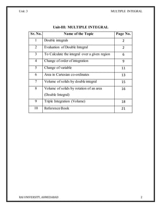 Btech_II_ engineering mathematics_unit3 | PDF