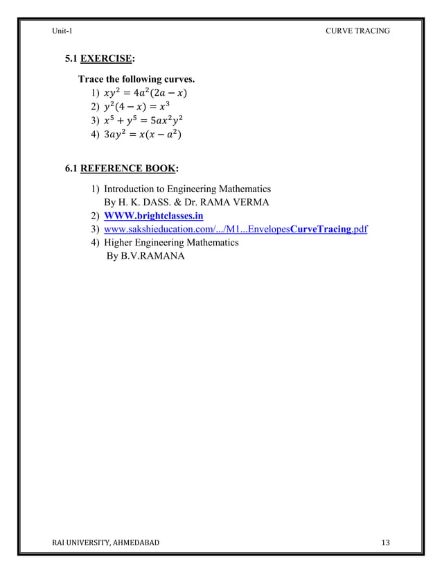 B.tech ii unit-1 material curve tracing | DOCX | Physics | Science