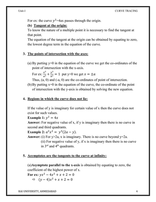 B.tech ii unit-1 material curve tracing | DOCX | Physics | Science