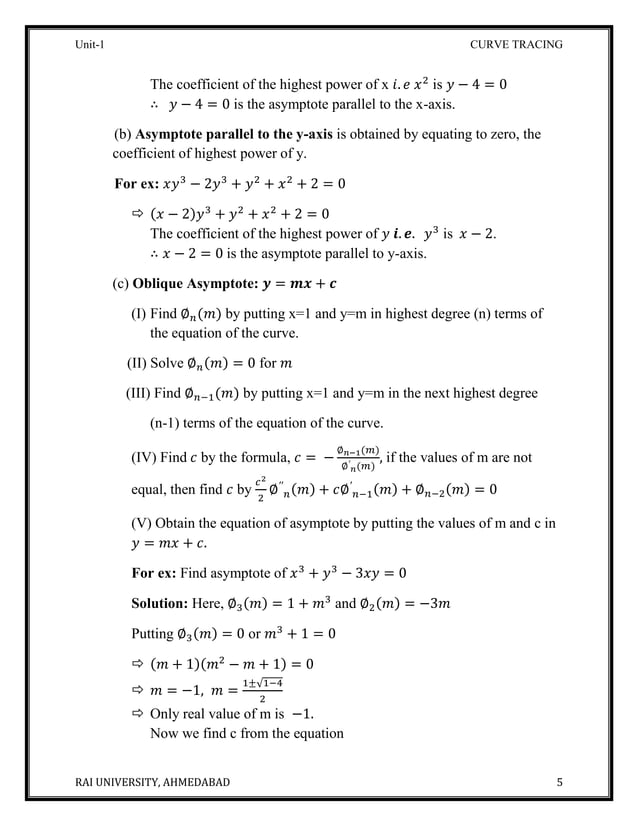 B.tech ii unit-1 material curve tracing | DOCX | Physics | Science