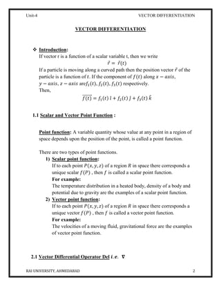 B.tech ii unit-4 material vector differentiation | DOCX