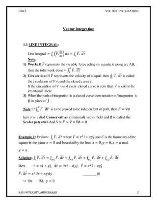 B.tech ii unit-5 material vector integration | DOCX