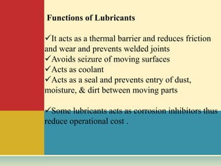 B.tech. ii engineering chemistry unit 3 A lubricants | PPTX