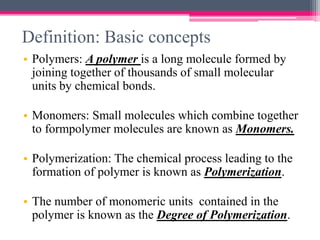 B.tech. ii engineering chemistry unit 3 C polymerisation | PPTX