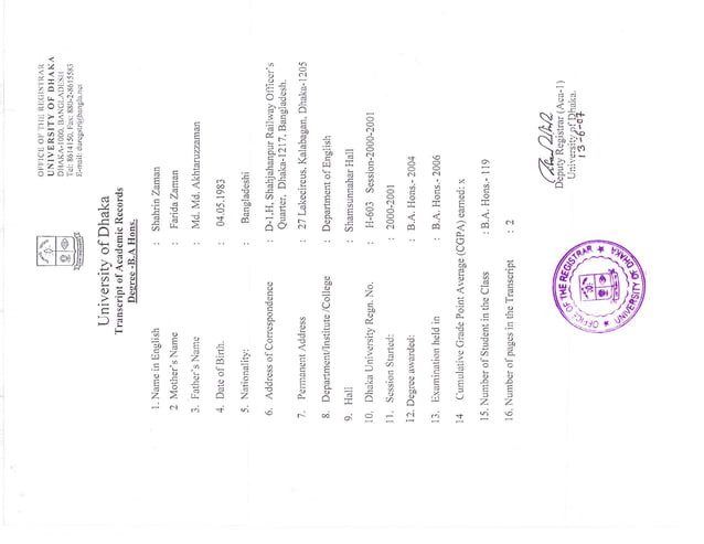 B.a transcripts | PDF