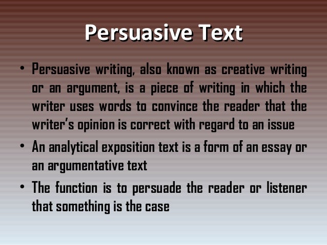 Persuasive Text