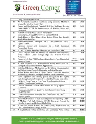 Btech eee projects Nellore,Greencornertech | PDF