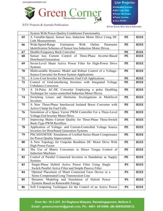 Btech eee projects Nellore,Greencornertech | PDF