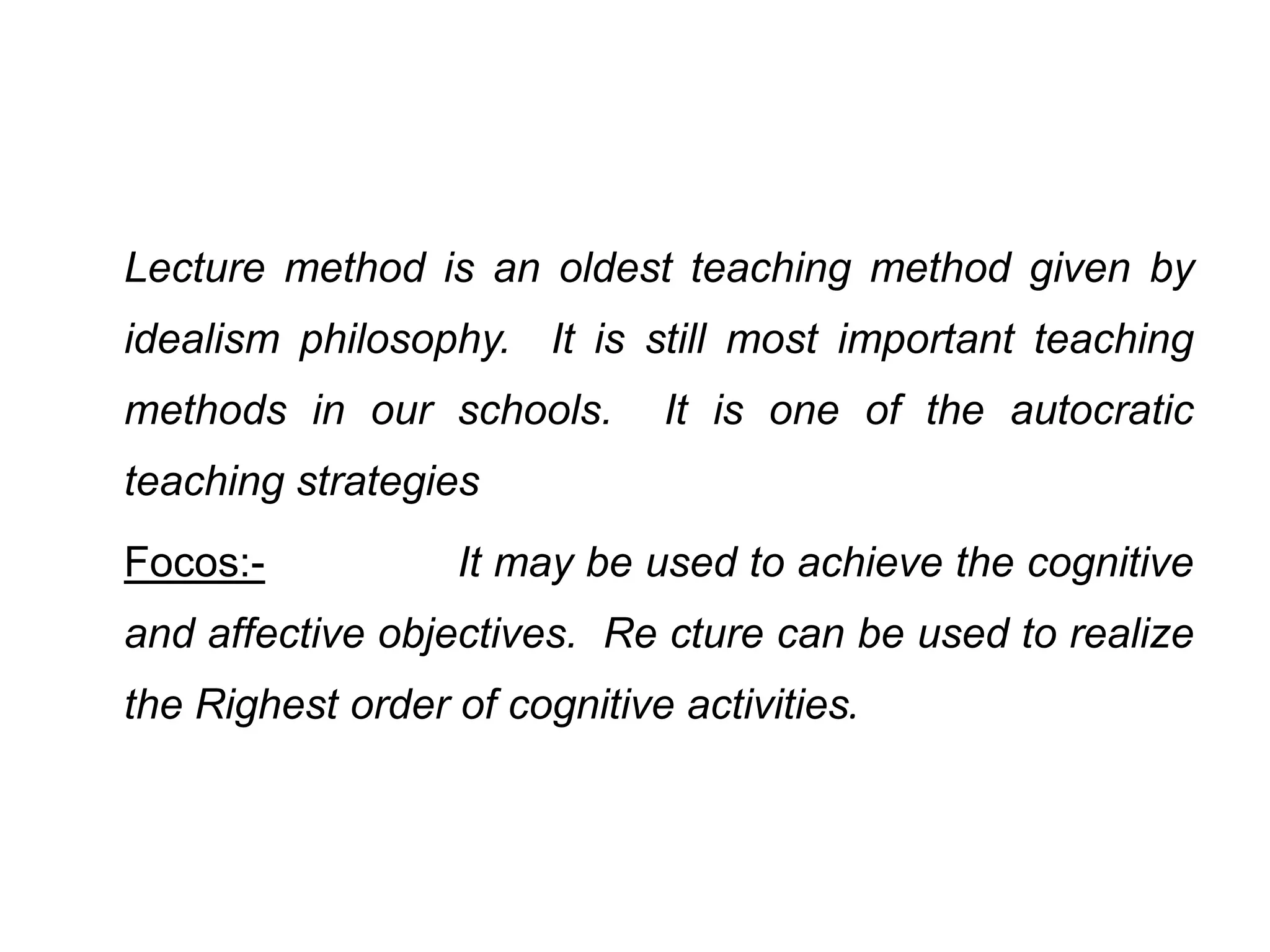 ppt lecture method | PPTX | Education